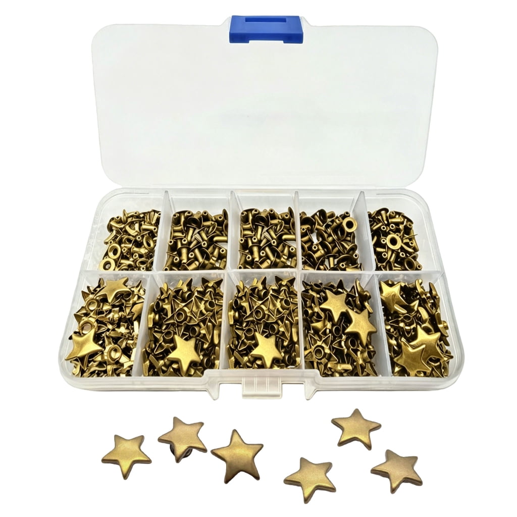 100Pieces Practical Iron Star Rivets Portable Jewelry Making Set Metal ...