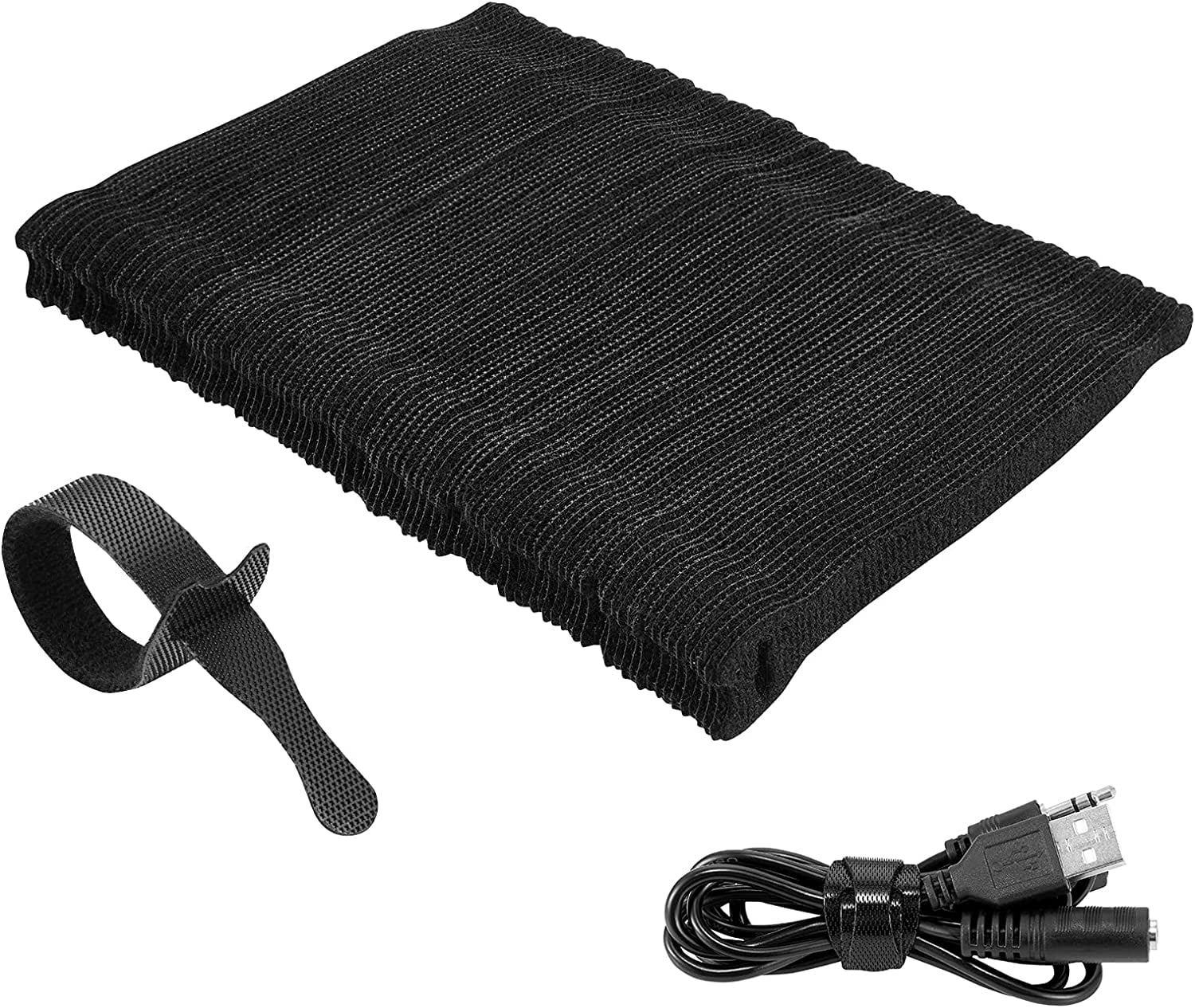 100Pk Reusable Cable Ties Cable Straps, 6''x0.47'' Thin Wire Cord ...