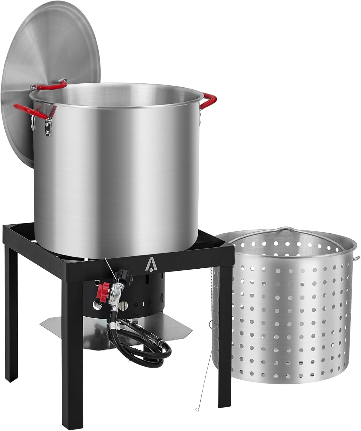 100Qt Aluminum Outdoor Seafood Boil Kit, Seafood Boil Pot with Strainer ...