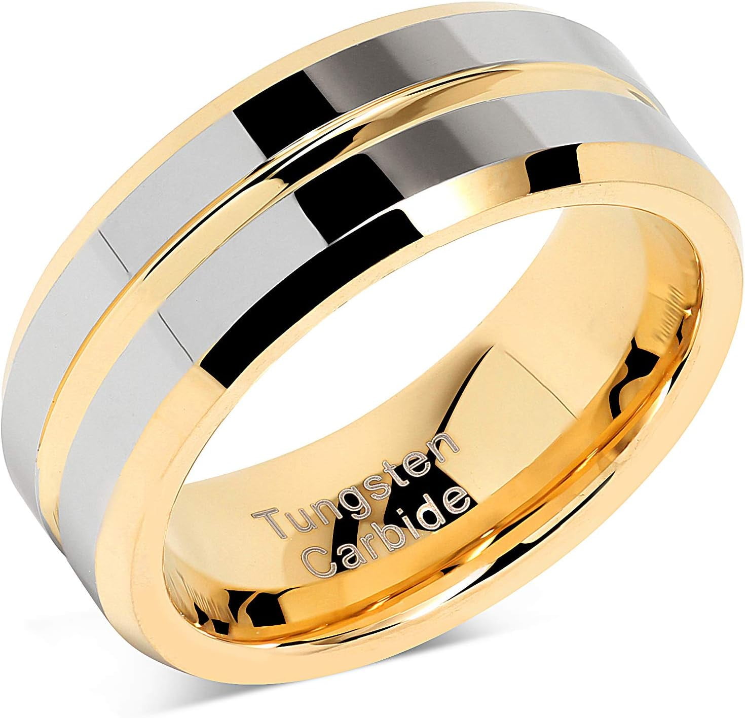 100S _JEWELRY Custom Tungsten Rings for Men's Wedding Bands Gold Silver ...