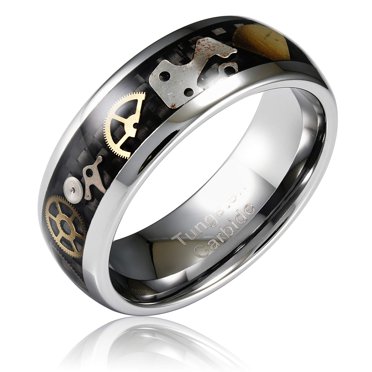 Tungsten Rings for Men Women Wedding Band Two Tone Gold Silver ...