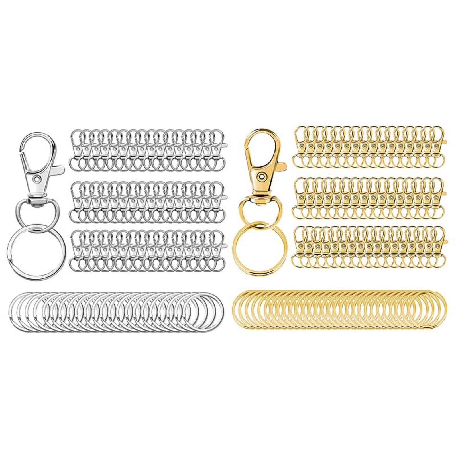 100Set Metal Swivel Snap Hooks with Key Rings for Keychain Clip ...