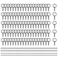 100Sets Black Keychain Making Kit, 25mm 1inch Chain Keychain Rings with ...