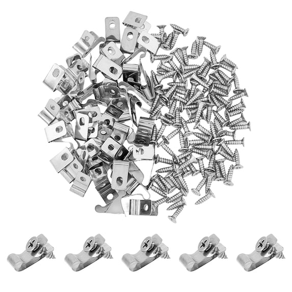 100Sets R-Type Cable Clamp Screw Mounting Cord Fastener Clamp ...