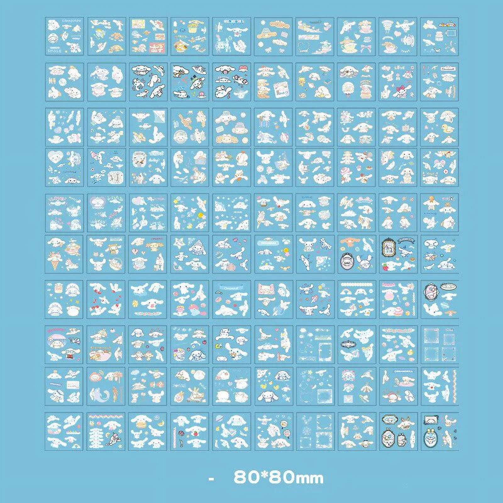 100Sheet/Box Sanrio Kuromi Cinnamoroll Melody Combination Sticker Cartoon Hand Account ...