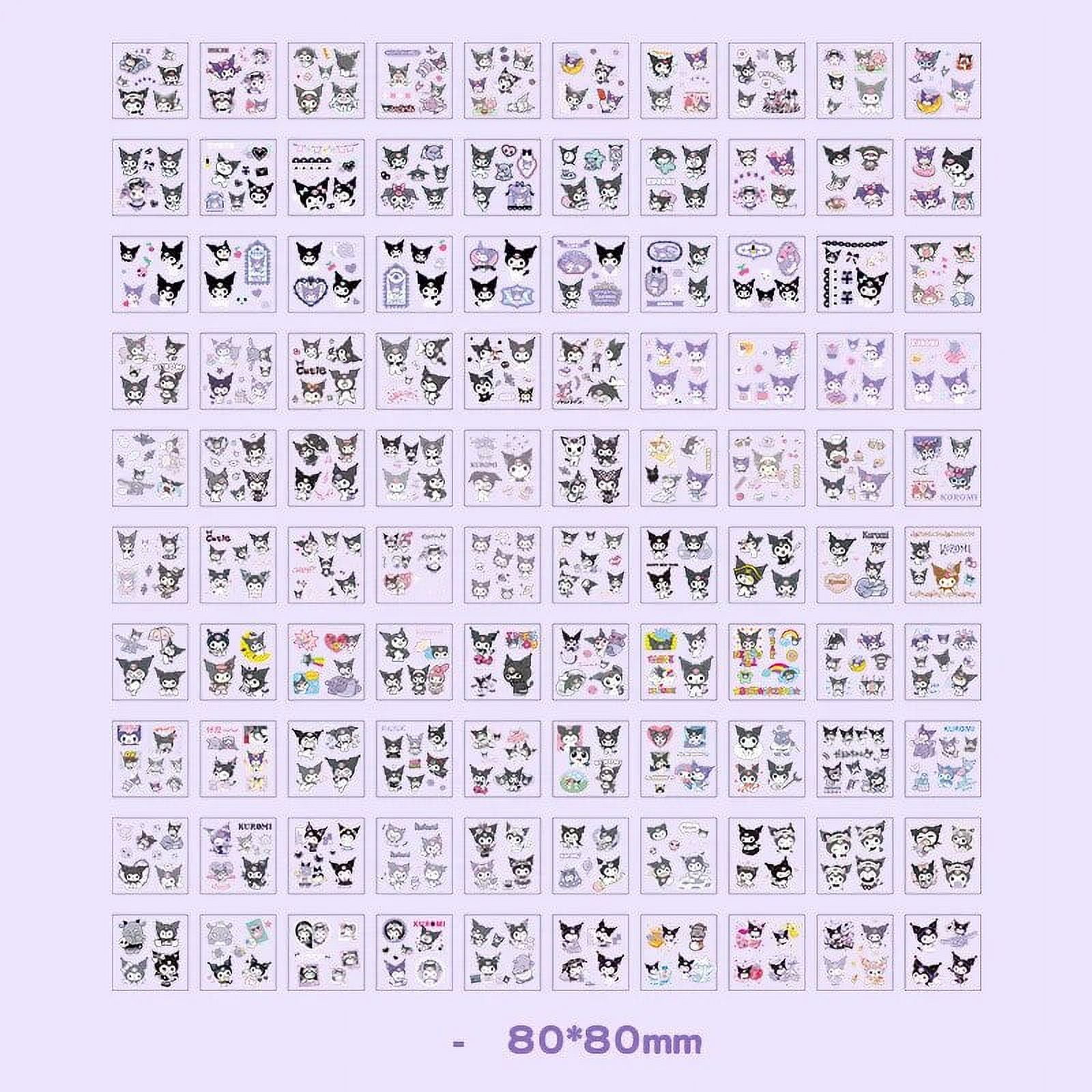 100Sheet/Box Sanrio Kuromi Cinnamoroll Melody Combination Sticker Cartoon Hand Account ...