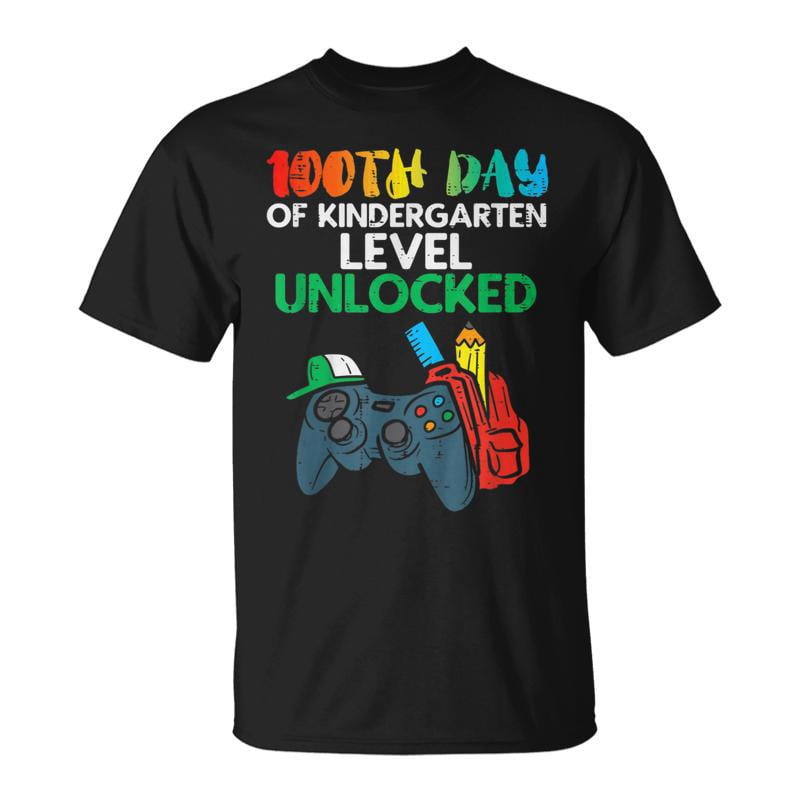 100Th Day Kindergarten Unlocked Game Controller 100 Days Tshirt ...
