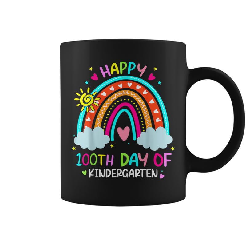 100Th Day Of Kindergarten School Rainbow 100 Days Smarter Coffee Mugs ...