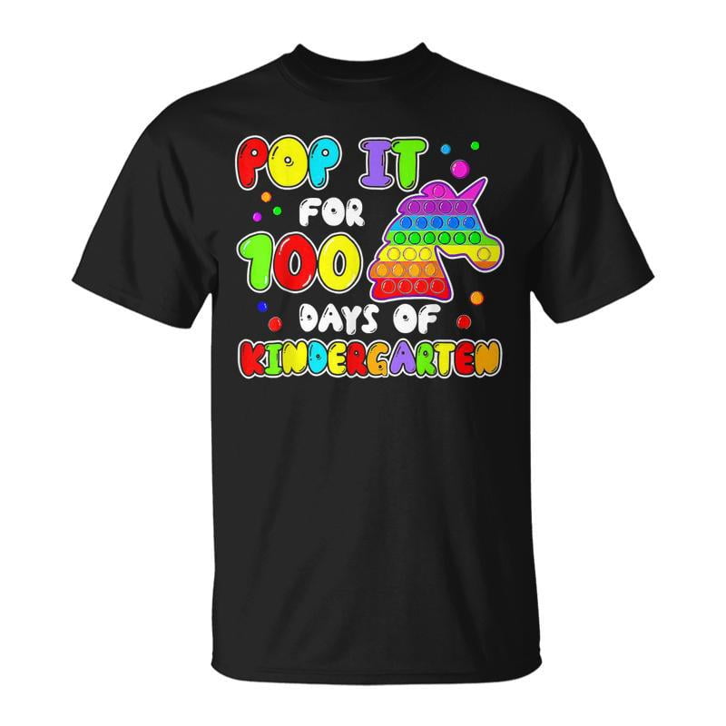 100Th Day Of School 100 Days Of Kindergarten Unicorn Pop It Tshirt ...