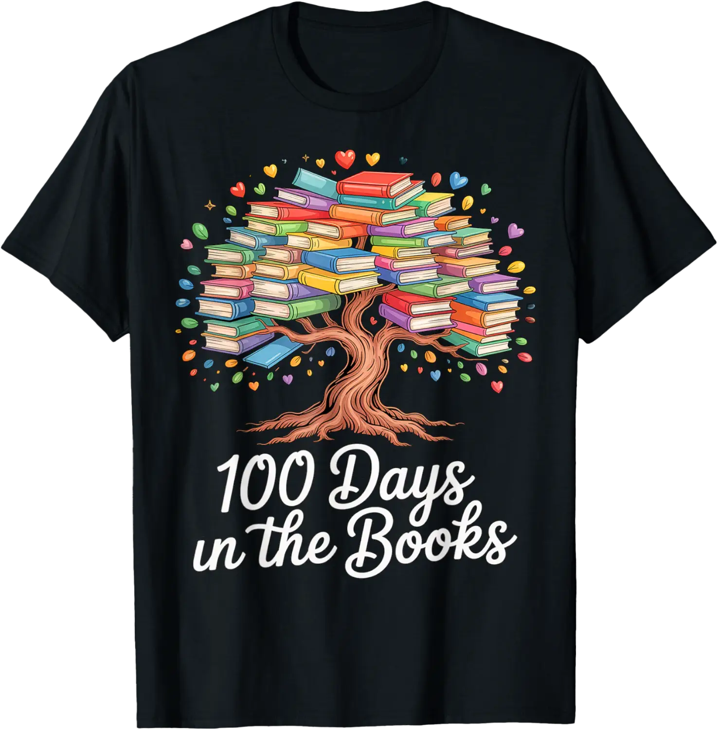 100Th Day Of School Books Tree Reading Design T-Shirt - Walmart.com