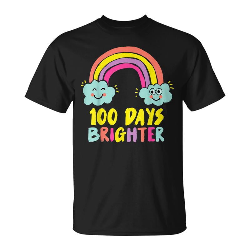 100Th Day Of School Teacher 100 Days Brighter Rainbow TShirt - Walmart.com
