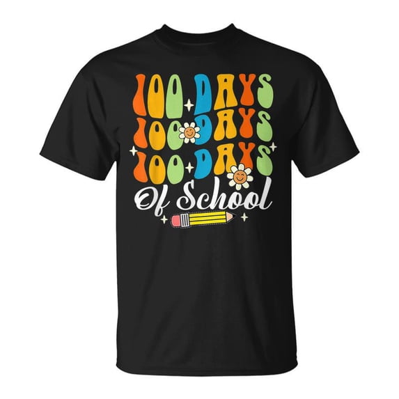 100Th Day Of School Teacher Kids Child Happy 100 Days Groovy V2 TShirt ...