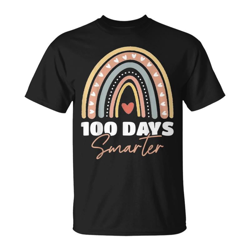 100Th Day Of School Teacher Rainbow 100 Days Smarter V2Tshirt - Walmart.com