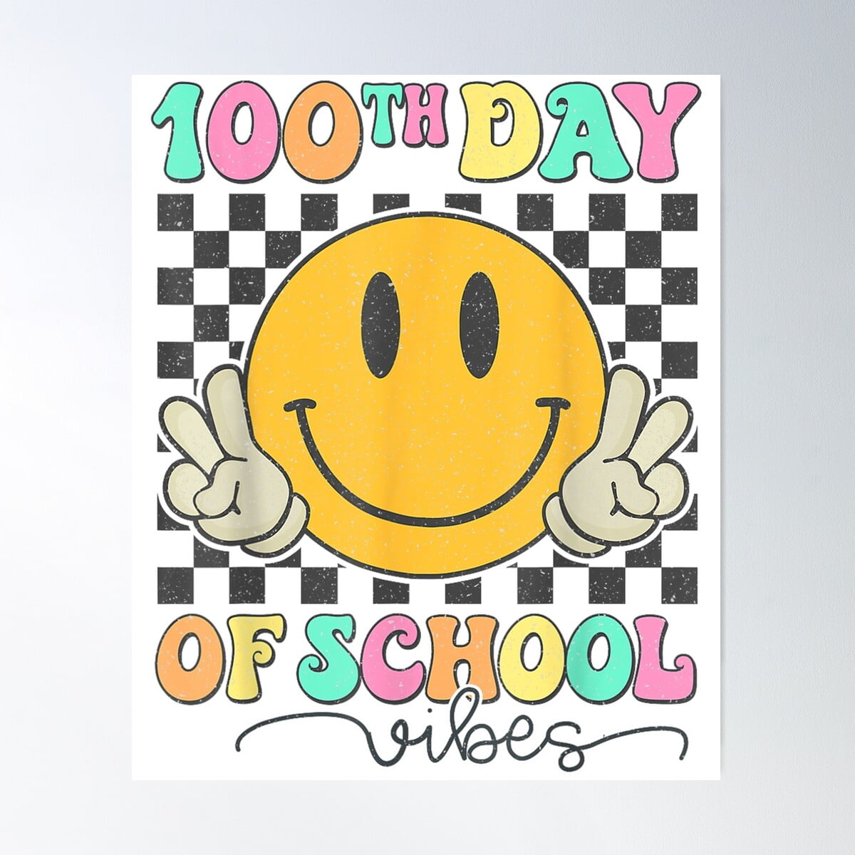 100Th Day Of School Vibes – Cute Smiley Face Celebration, Gift For ...