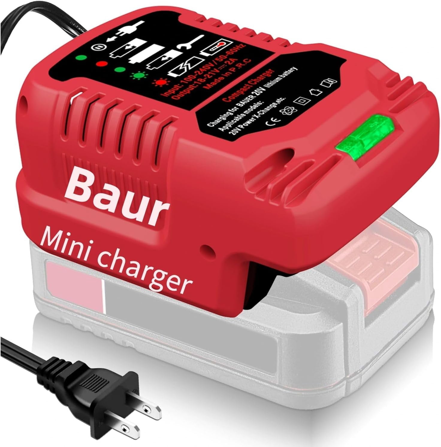100V Li-ion Battery Mini Compact Charger for Bauer 20V Lithium Ion ...