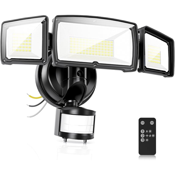 100W 11000LM Security Lights Outdoor with Remote Control, 6500K ...