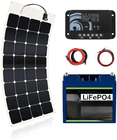 100W 12V Solar Power Kit | 12V 20Ah LiFePO4 Lithium Battery | 100W ...