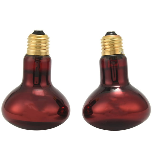 100W 2 Pack Infrared Heat Lamp Bulb Red Light Bulbs for Pet Lizards ...