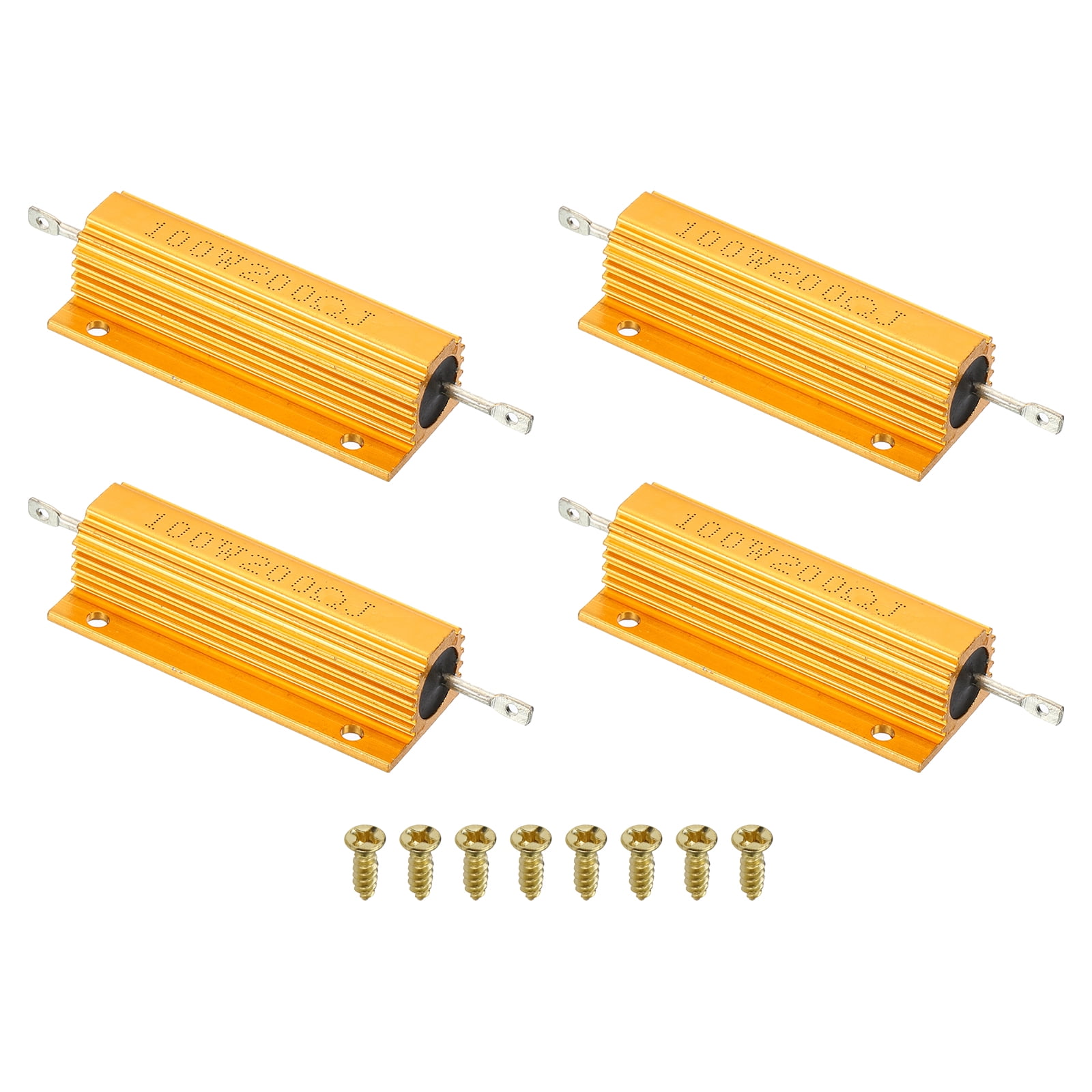 100W 200 Ohm Aluminum Shell Resistor Housing Resistor with Screws 4Set ...