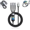100W 3 in 1 Fast Charging Cable, Transparent Luminous Super Fast ...