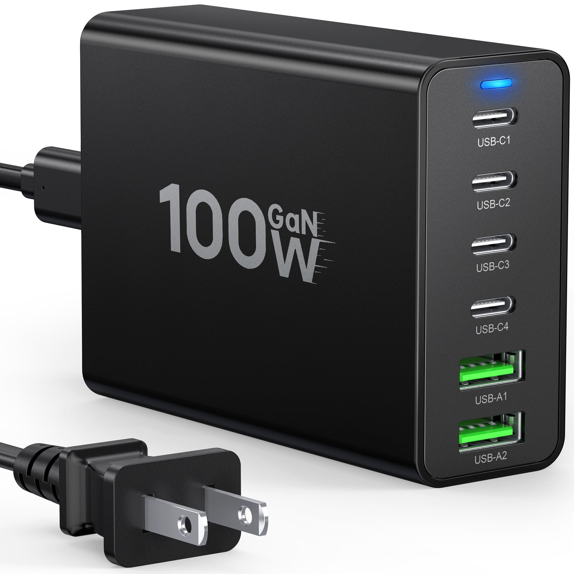 100W 6-Port USB-C Charger – Power Delivery & Quick Charge for iPhone ...