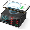 100W 8 Port Multiple USB Charging Station with 4 Quick Charge 3.0, 4 ...
