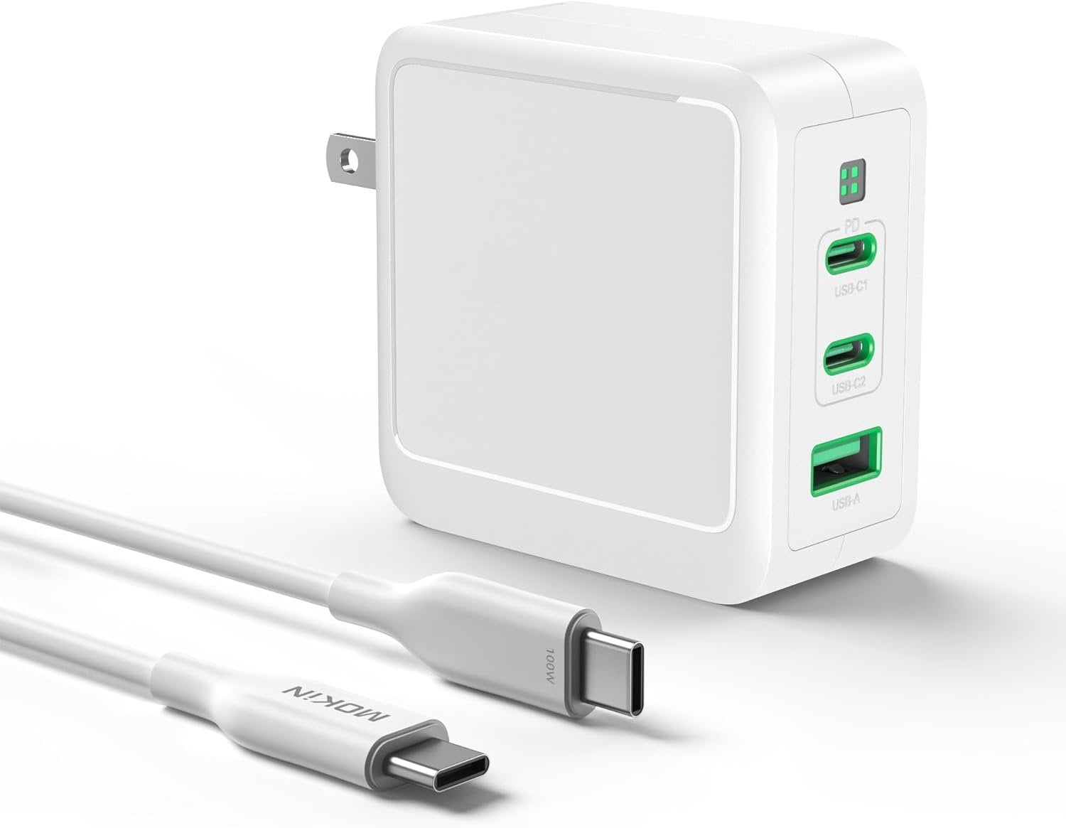 100W C Block, 3-Port GaN+ C Foldable Compact Wall for 17/16/15 Series ...