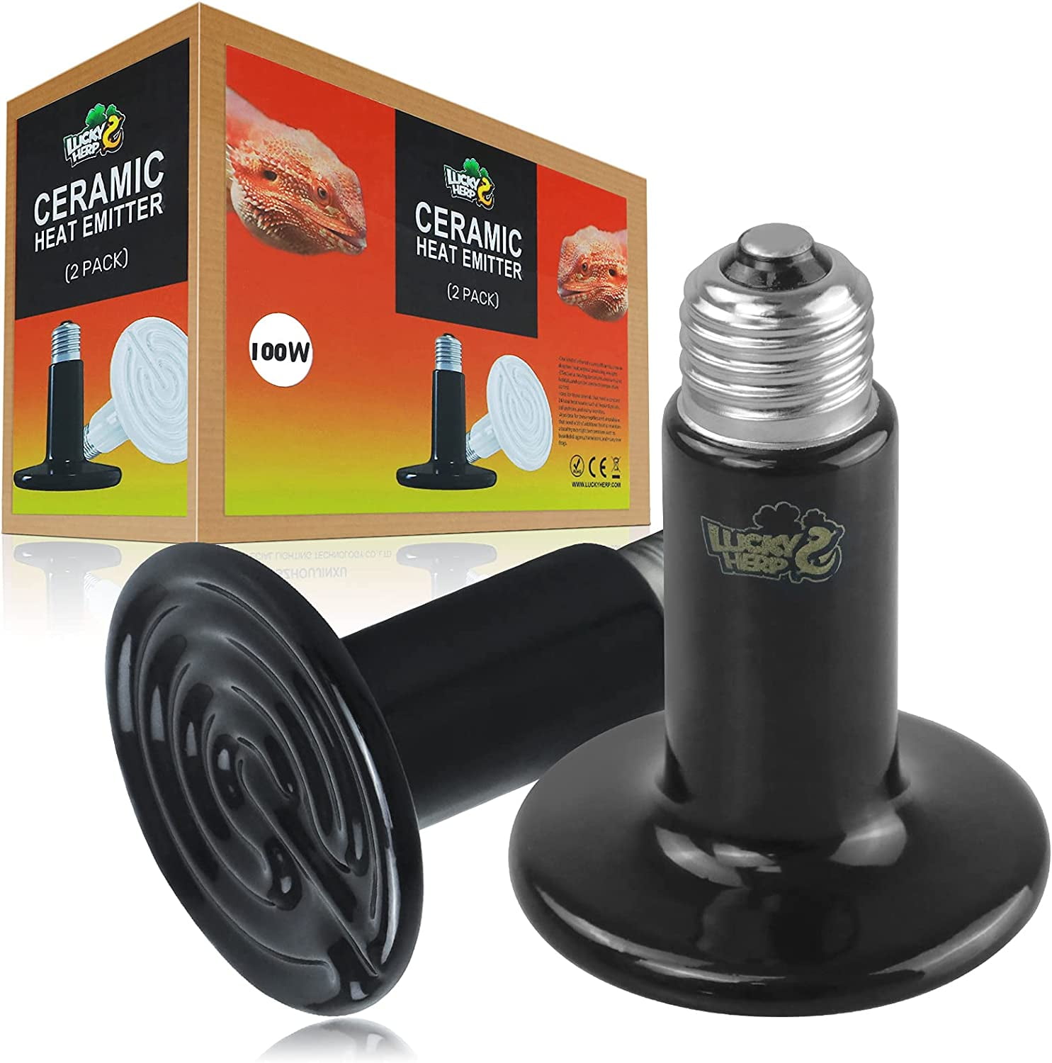 100W Ceramic Heat Emitter, Reptile Heat Bulbs, Ceramic Heat Lamp for ...