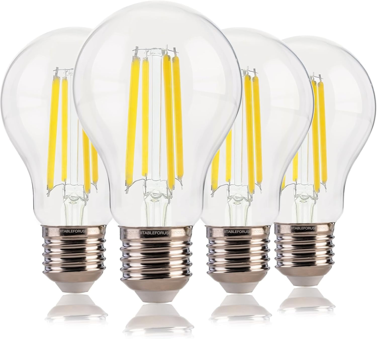 100W Equivt A19 LED Light Bulbs, Efficient 12W, 1600Lume, 5000K ...