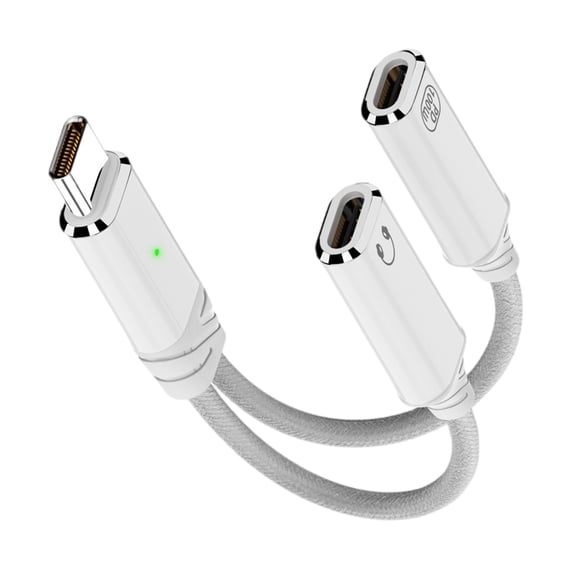 100W Fast Charging Double Head USB C Splitter Headphone Charging ...