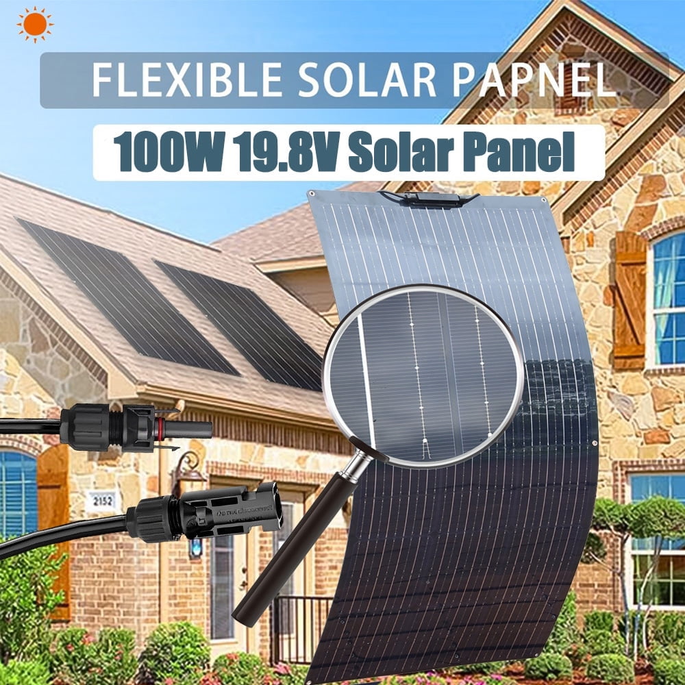 100W Flexible Solar Panel 12V monocrystalline solar module, light ...