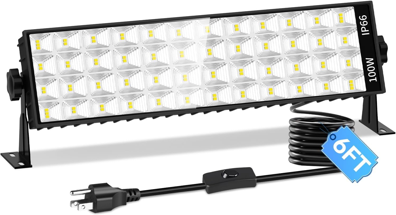100W LED Shop Light 11000LM Ultra Brighter, Plug in Garage Light with ...