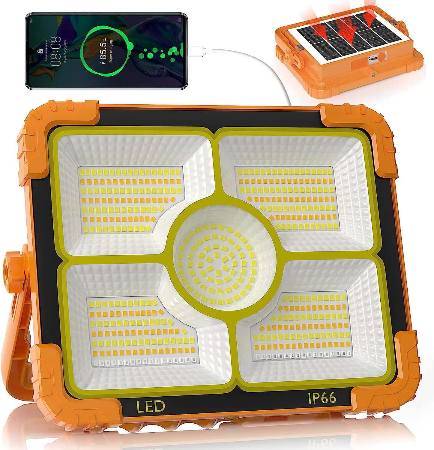 Walmart 100W LED Solar Light, 10000LM, 5 Modes, USB Rechargeable ...