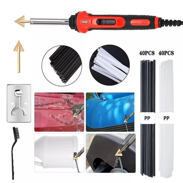 100W Plastic Welding Kit with Welder, Rods & Reinforcing Mesh - High ...