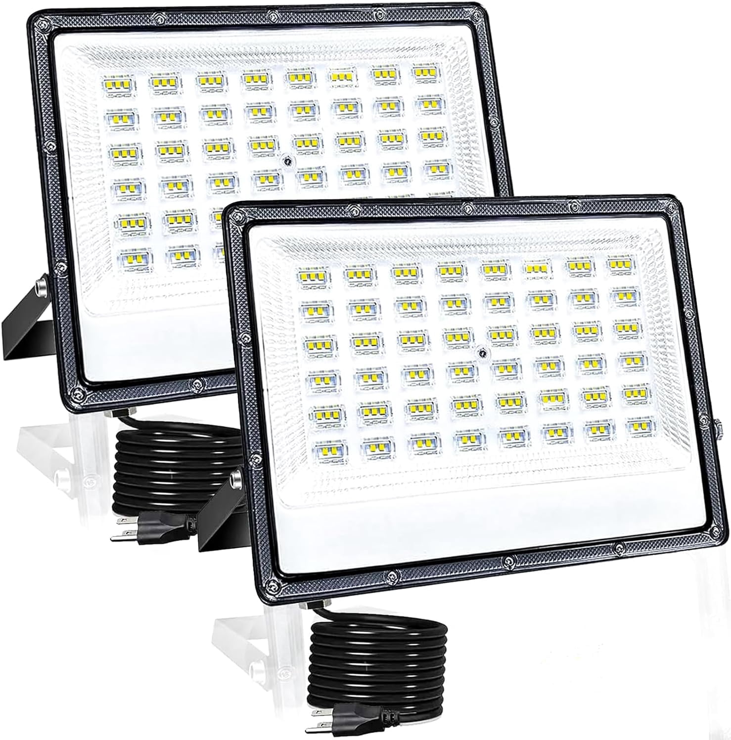 100W Plug in Flood Light Outdoor, 10000LM Brighter Flood Lights Outdoor ...