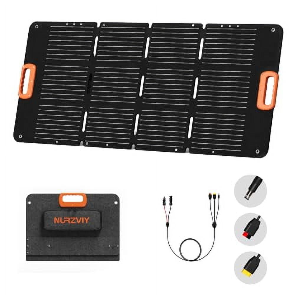 100W Portable Solar Panels, Foldable 100 Watt Solar Panel for Power ...