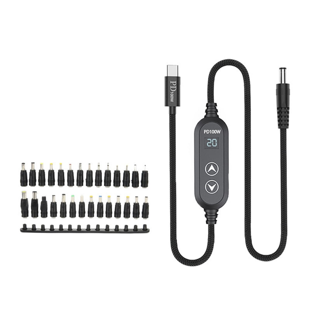 100W Power Cable Type C to DC5.5mm and 5V 12V 15V 19V 20V Various Power ...