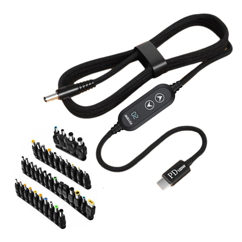 100W Power Cable Type C to DC5.5mm and 5V 12V 15V 19V 20V Various Power ...