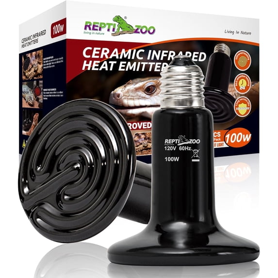 100W Reptile Heat Lamp 2Pack Ceramic Heat Emitter Night Heat Lamp Bulbs ...