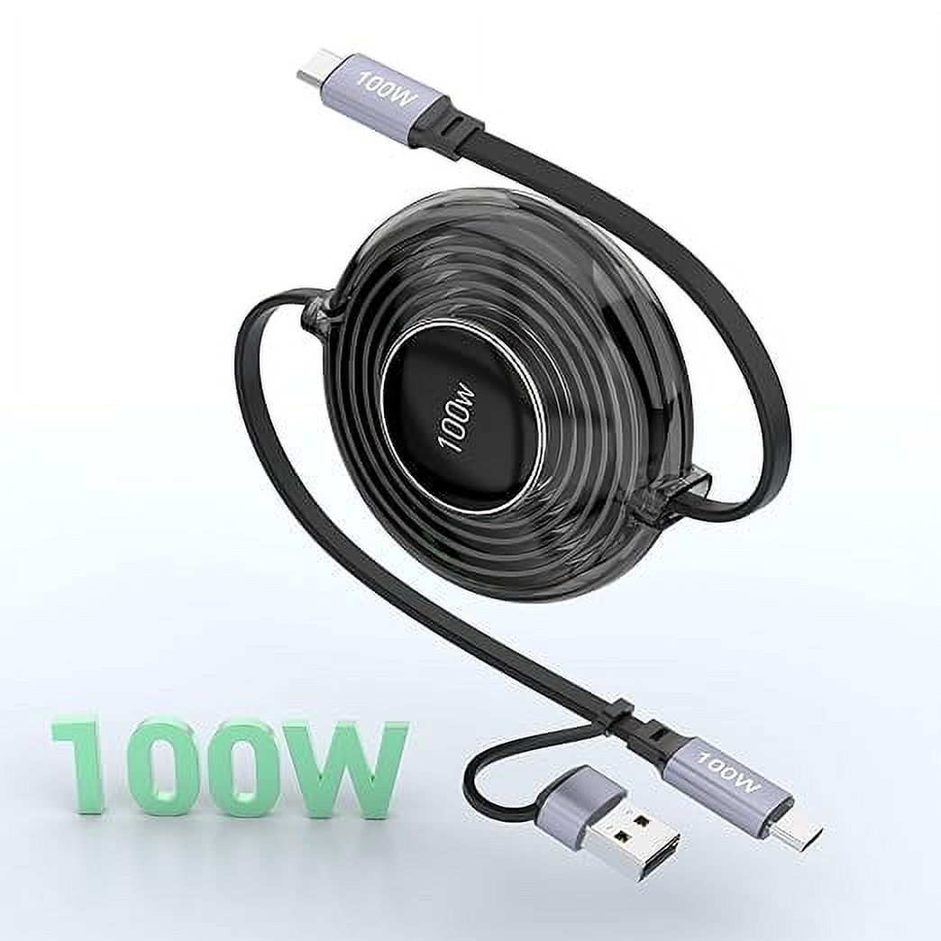 100W Retractable USB C Cable, USB A/USB C to USB C PD 5A Fast Charging ...
