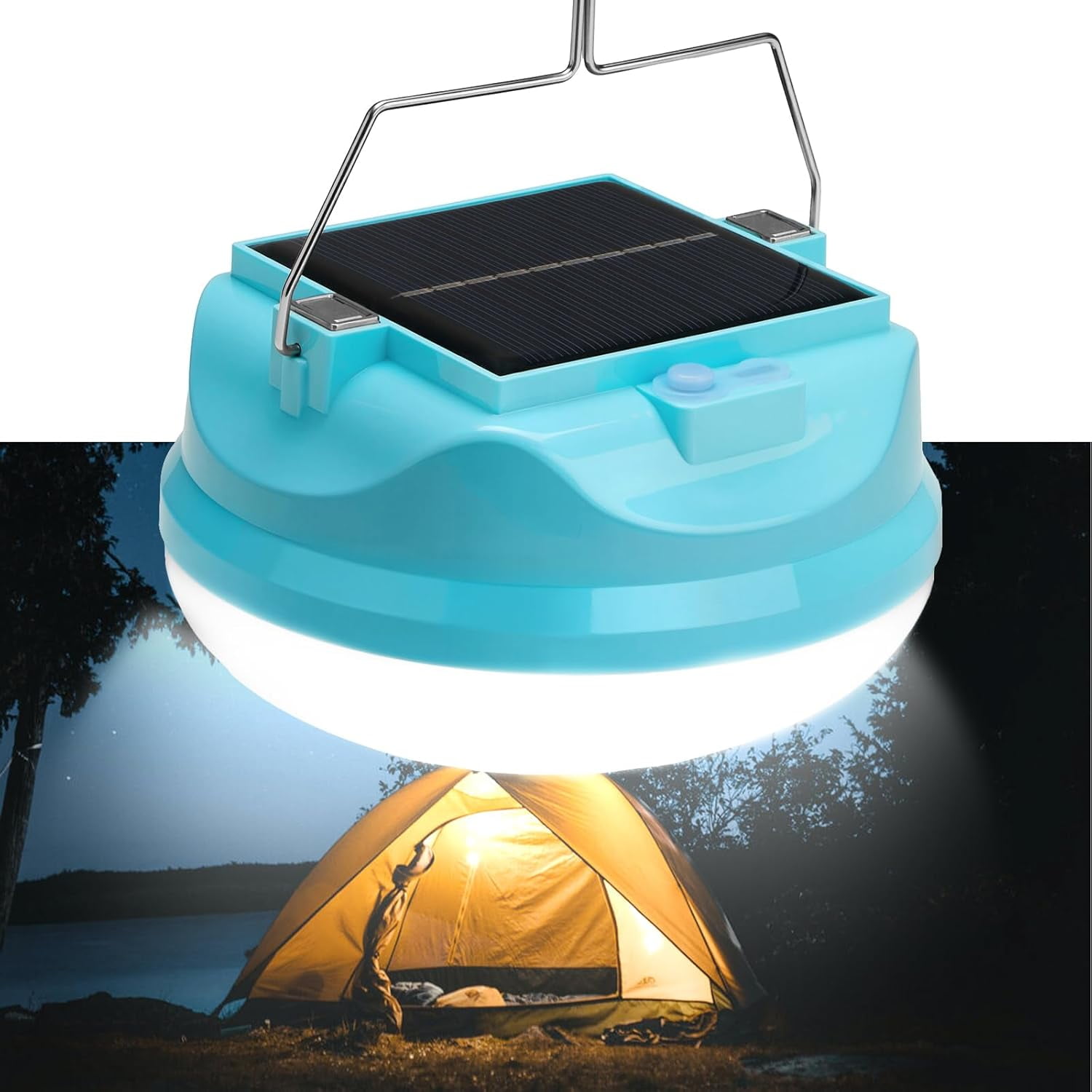 100W Solar Camping Light with Type-C 4000mAh , IPX4 , Portable Camping ...