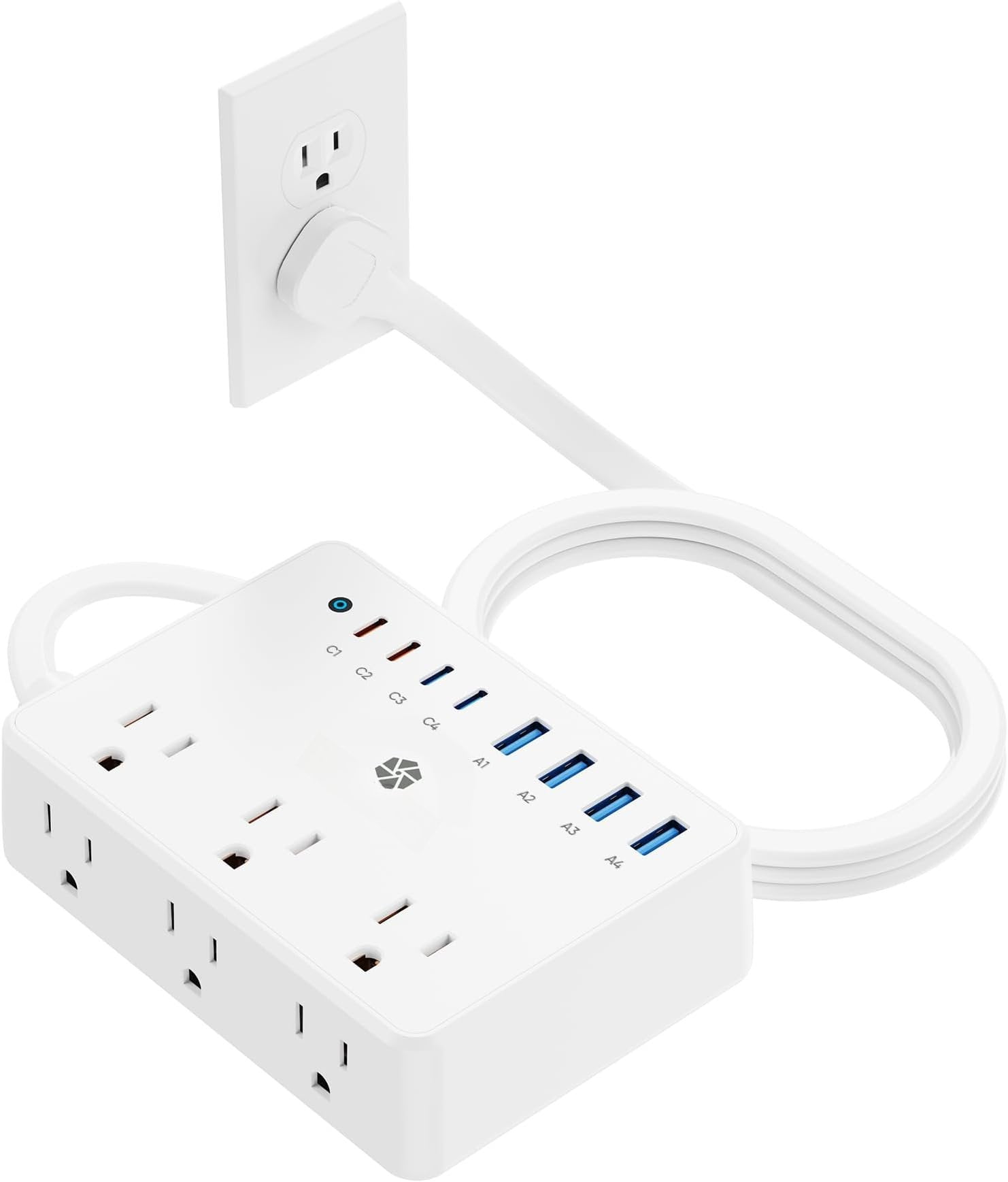 100W Station, 6 AC Outlets 8 Power Strip with 2000J Surge Protector ...
