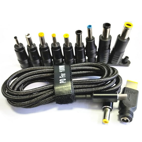 100W TYPE-C to Round Port Laptop Adapter Connector Plug DC Power ...