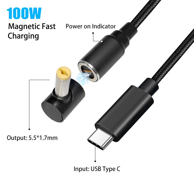 100W Type C USB C PD to Dc Universal Laptop Power Adapter Converter ...