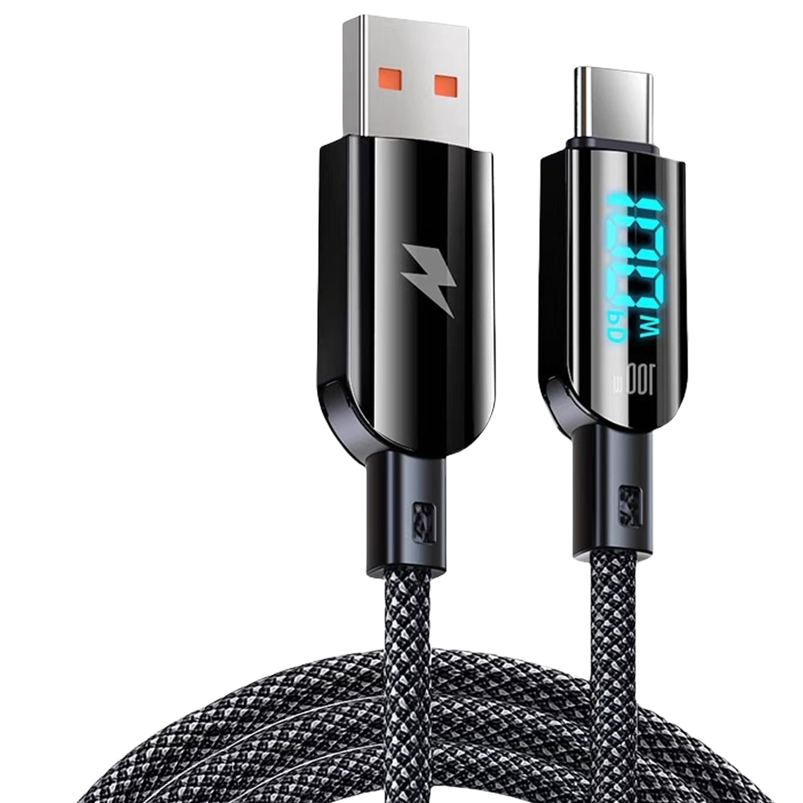 100W Type C to Type C Cable Braided Flat Wire Supports Fast Charging ...