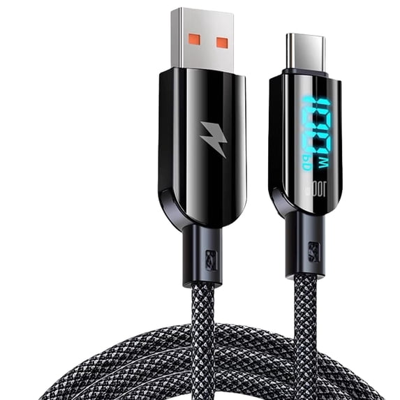 100W Type C to Type C Cable Braided Flat Wire Supports Fast Charging ...
