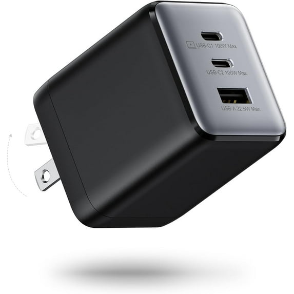 100W USB C CharXIULINr Block, 3-Port ComXIULINt FoXIULINable Power ...