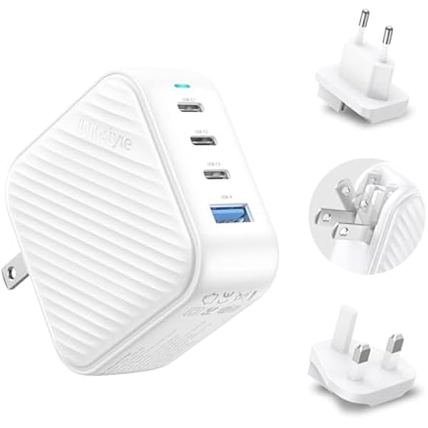 100W USB C Charger 4 Port GaN Wall Charger Block Compact Power Adapter ...