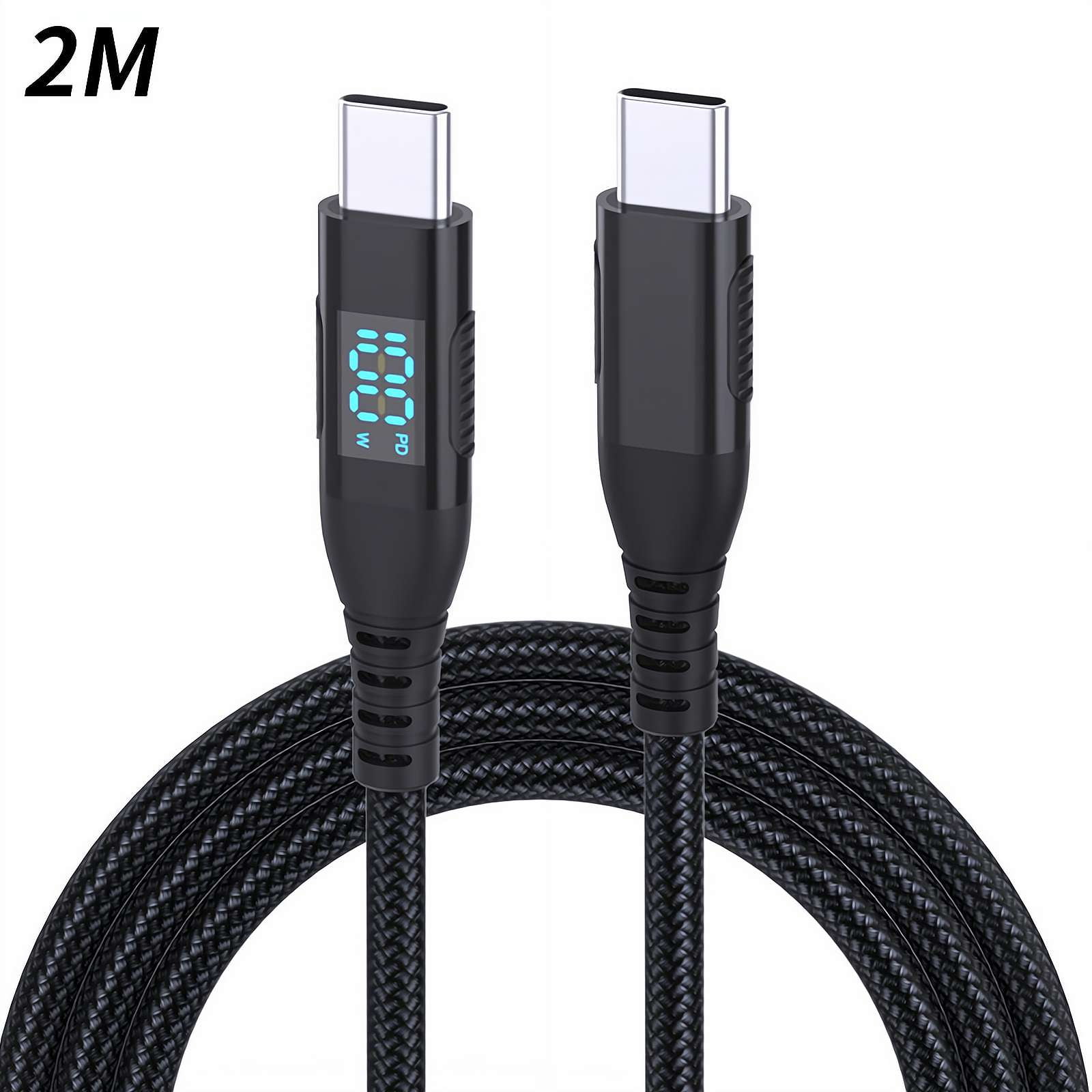 100W USB C to Type C Cord Nylon Braided 5A max Fast charging Cable for ...