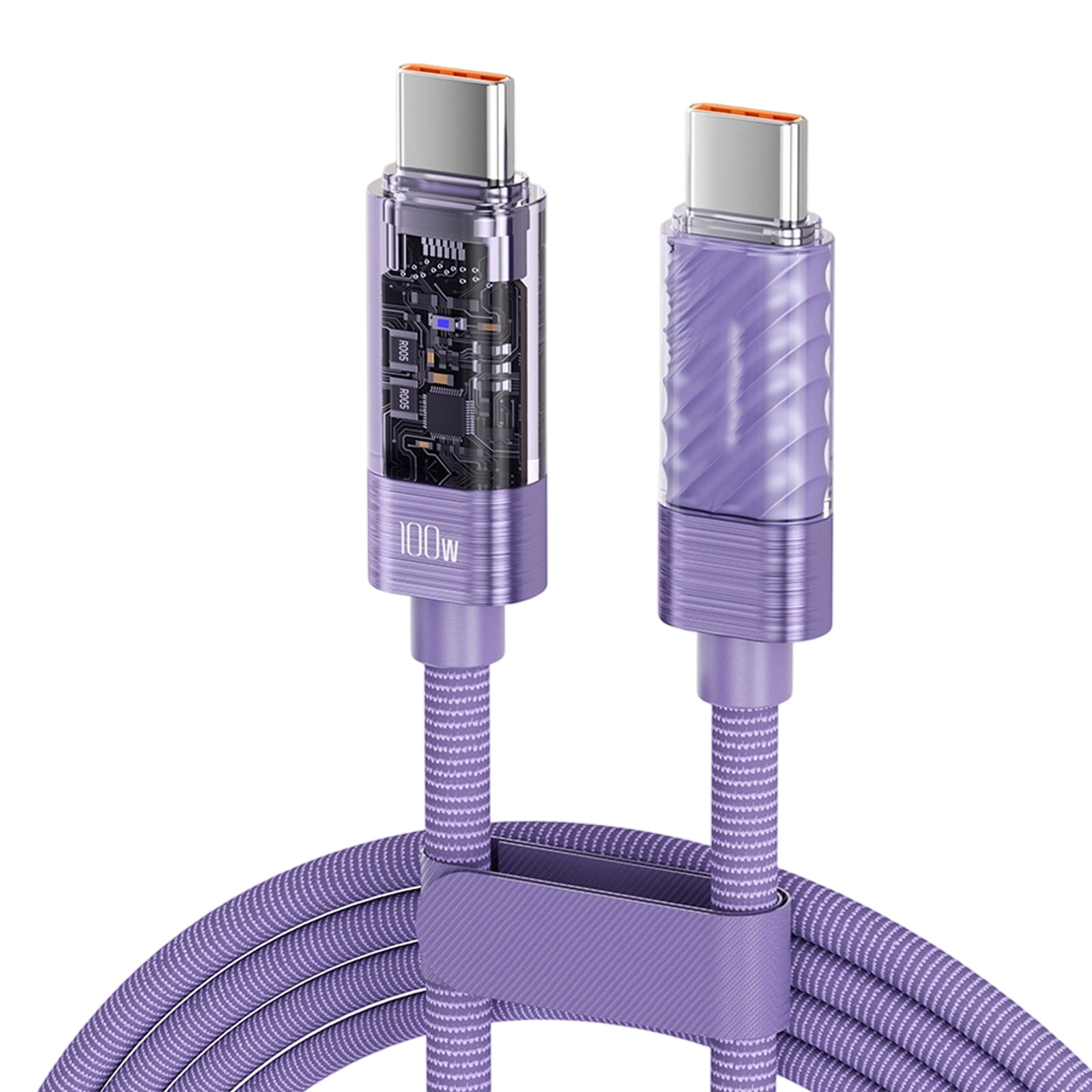 100W USB C to USB C Fast Charging Cable Auto Power Off Clear Design ...